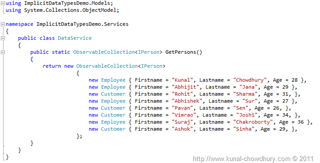 Step-by-Step Using ImplicitDataTemplate in Silverlight 5 Beta | Kunal Chowdhury